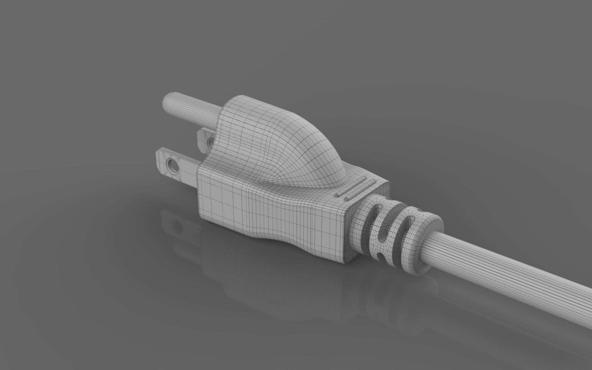 Power Cable 3 Pin plug 3D model | CGTrader