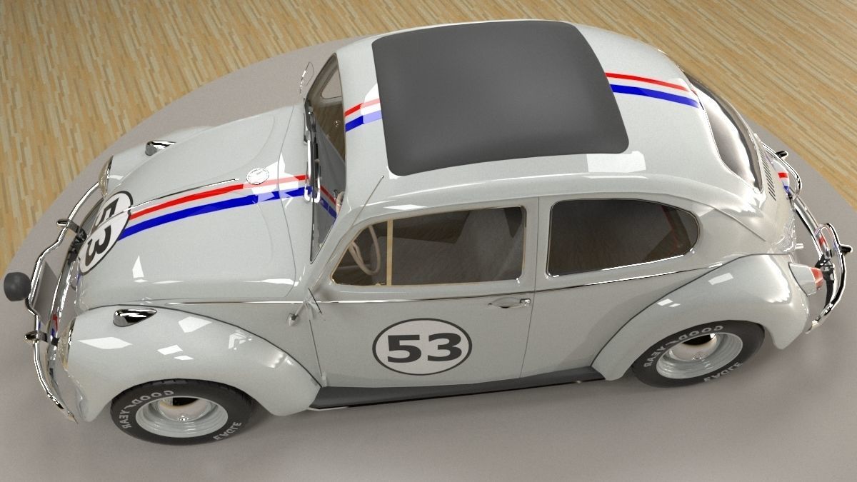 Volkswagen beetle herbie 1963 3D model | CGTrader