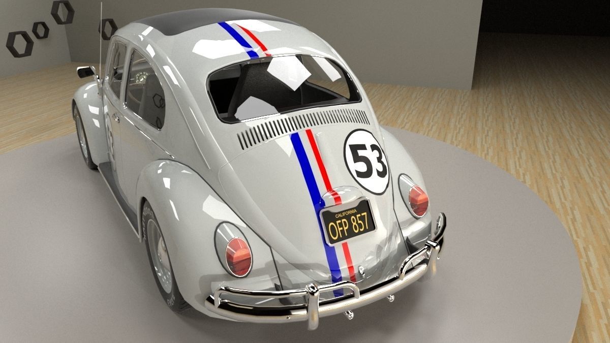 Volkswagen beetle herbie 1963 3D model | CGTrader