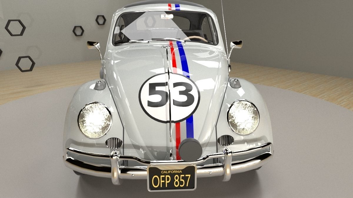 Volkswagen beetle herbie 1963 3D model | CGTrader