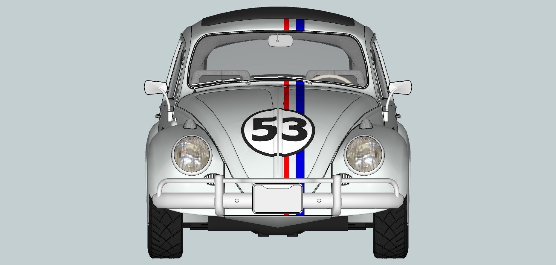 Volkswagen beetle herbie 1963 3D model | CGTrader