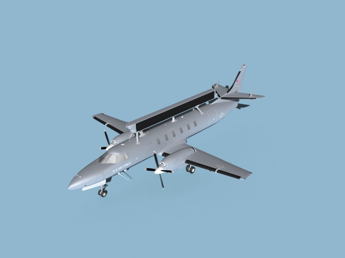 Swearingen RC-26 Condor V02 US Air Force 3D model animated rigged ...