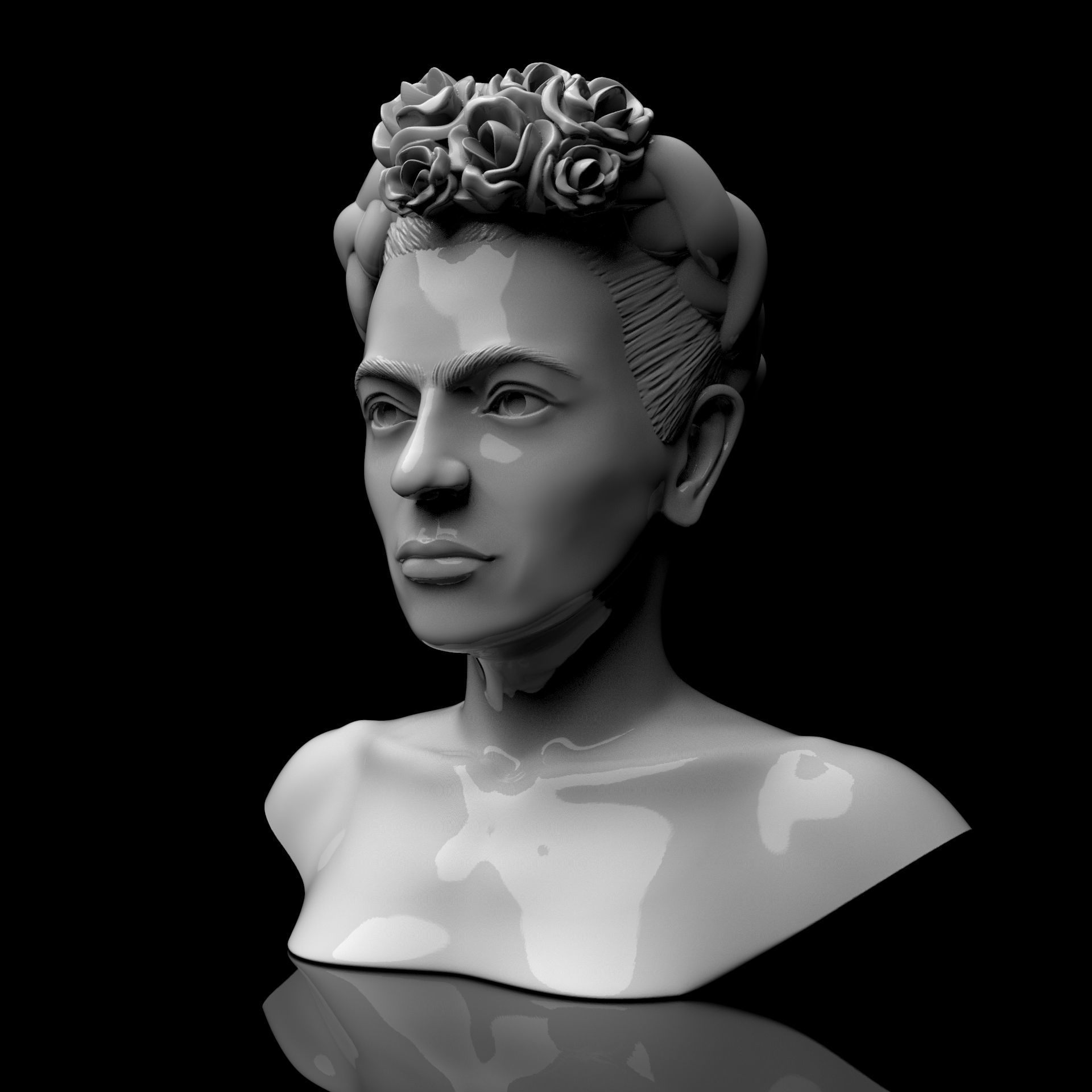 Frida Kahlo Bust STL 3D model 3D printable | CGTrader
