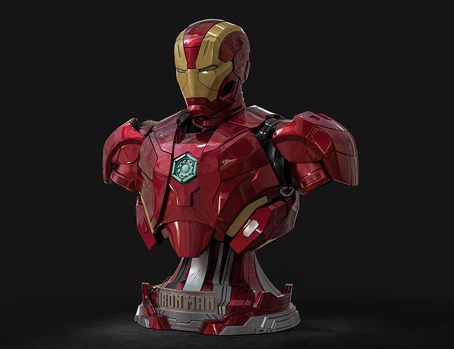 Iron man bust 3D model 3D printable | CGTrader