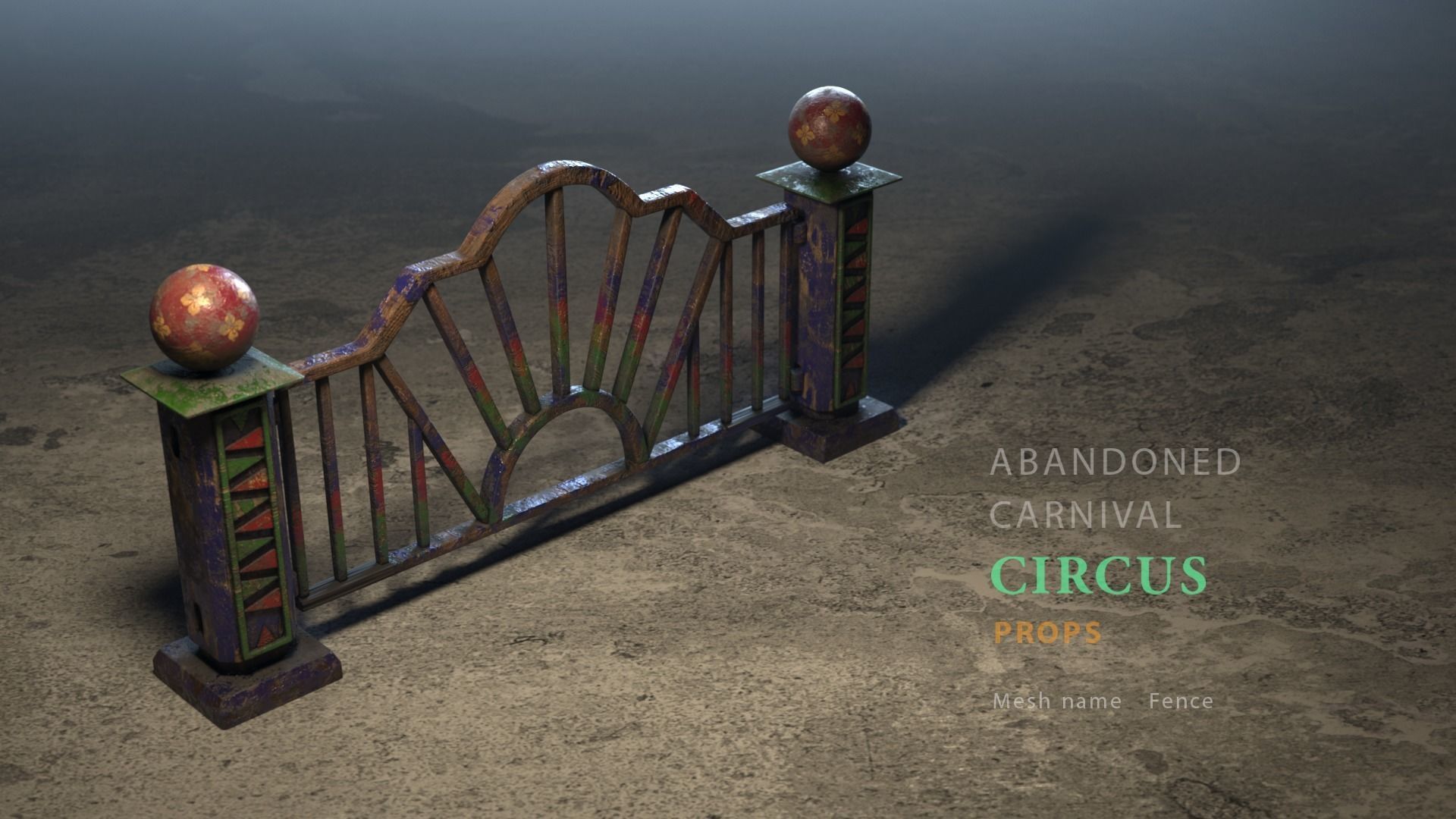 3D model Abandoned carnival circus asset props VR / AR / low-poly ...