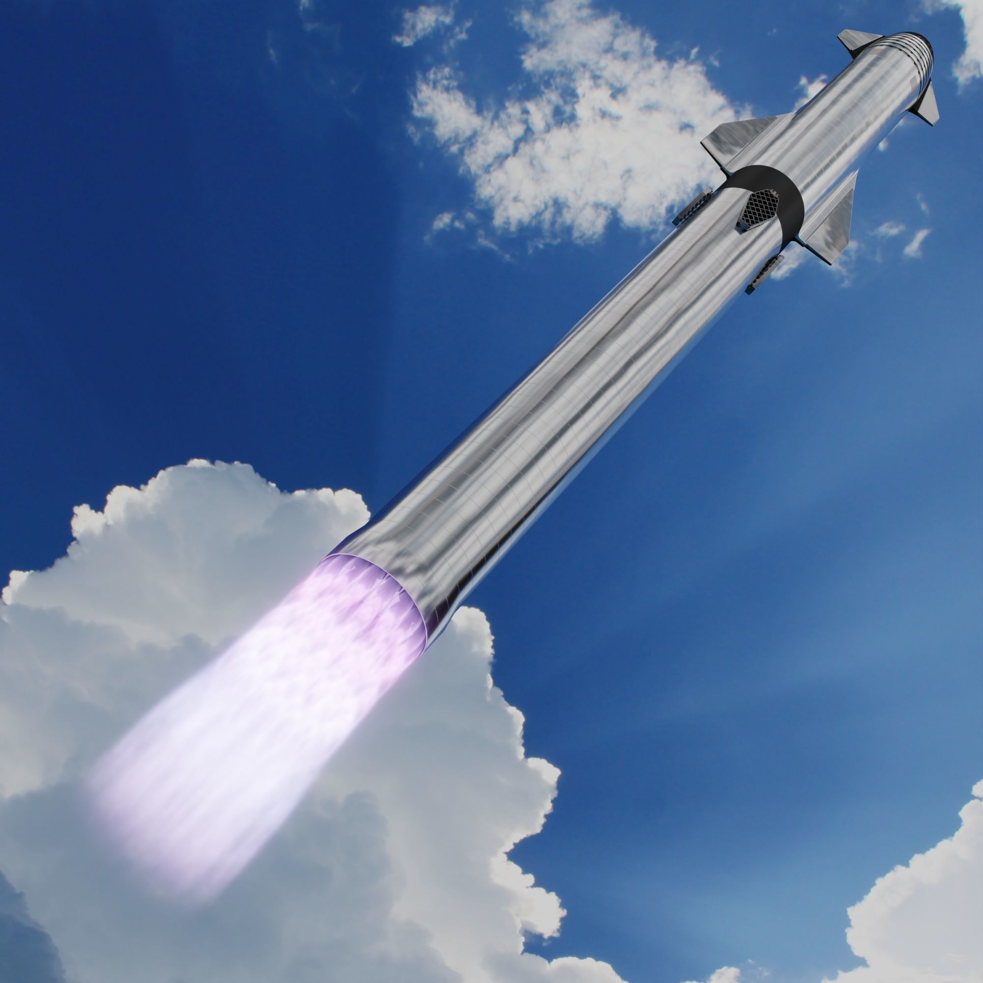 SpaceX Starship Crew Cargo and Tanker version 3D model | CGTrader