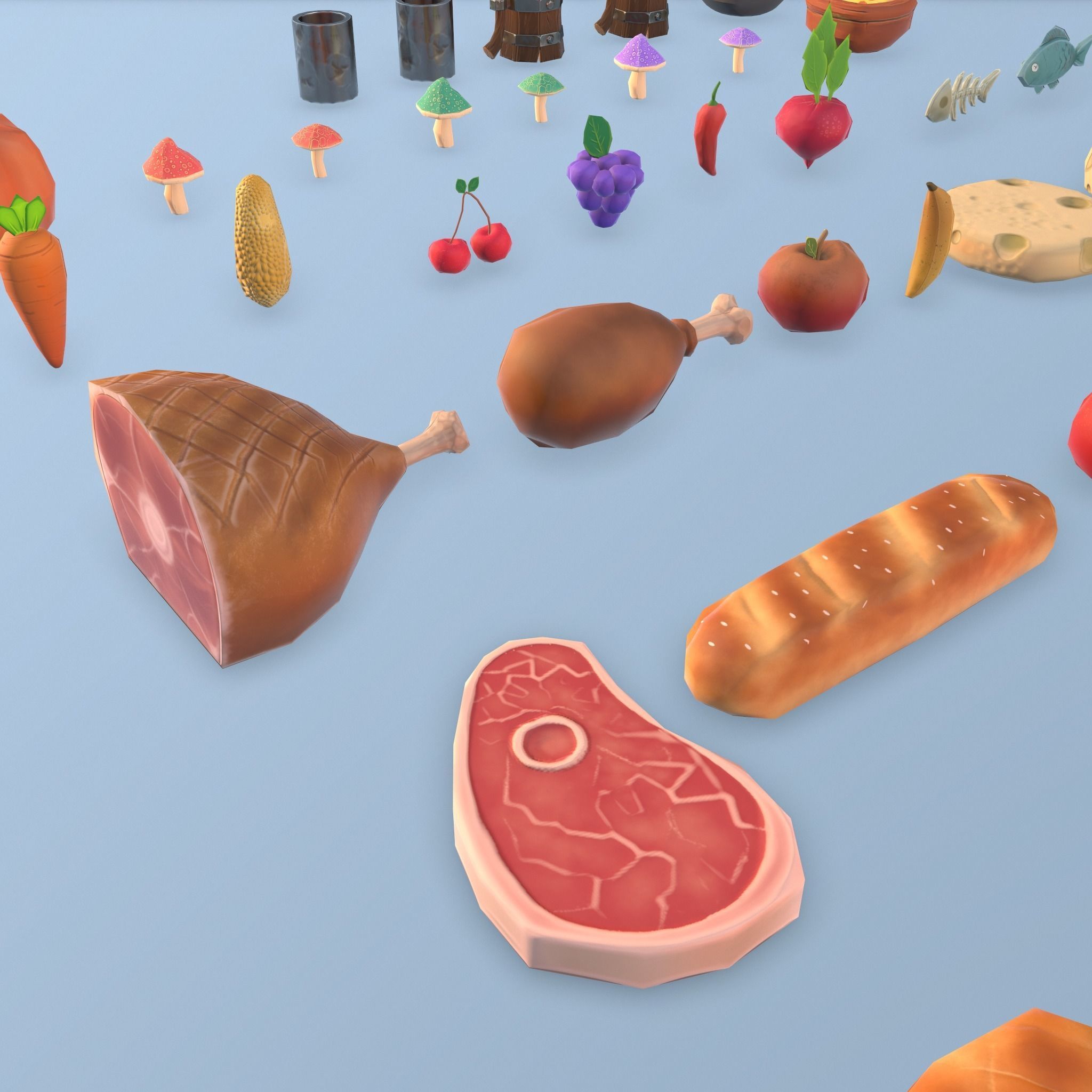3D model Stylized Medieval - Foods VR / AR / low-poly | CGTrader
