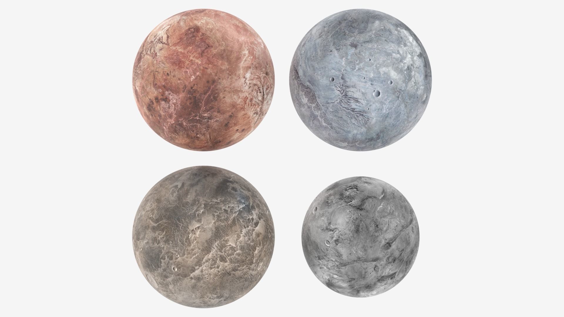 3D model Dwarf Planets Ceres Eris Makemake Haumea VR / AR / low-poly ...