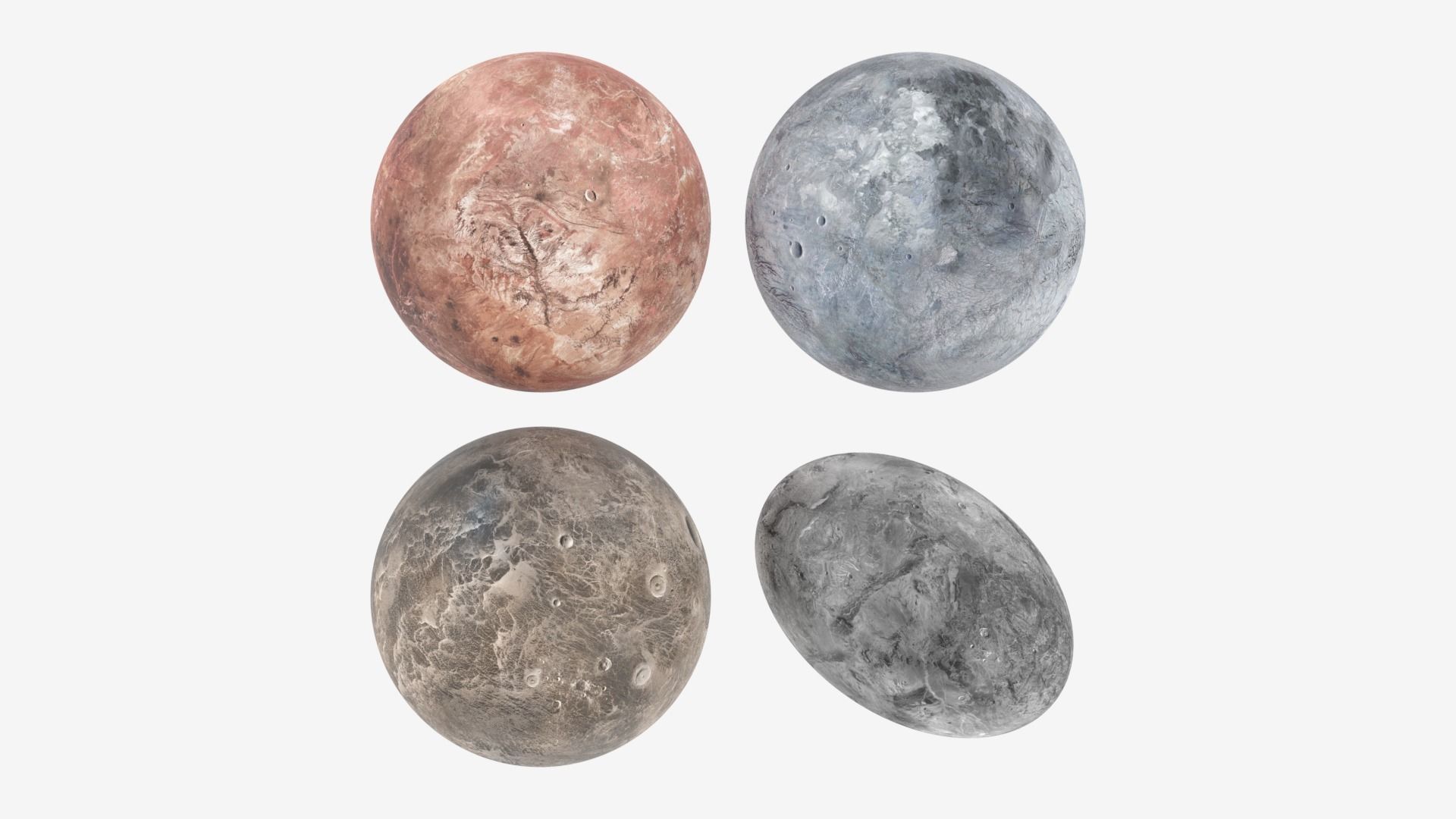 3D model Dwarf Planets Ceres Eris Makemake Haumea VR / AR / low-poly ...