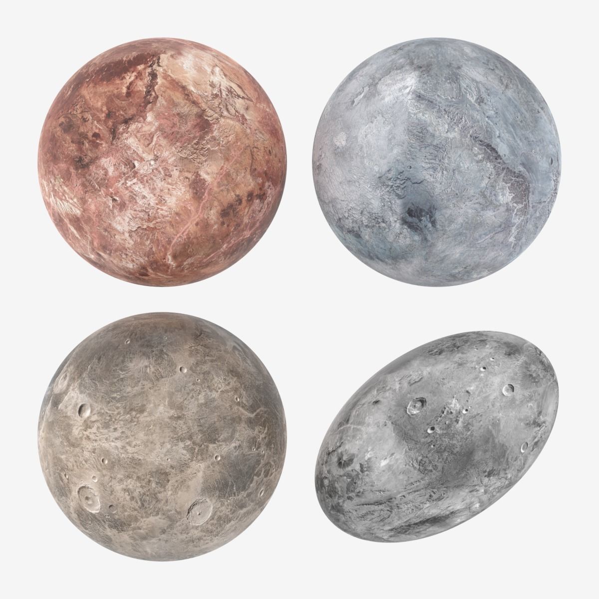 3D model Dwarf Planets Ceres Eris Makemake Haumea VR / AR / low-poly ...
