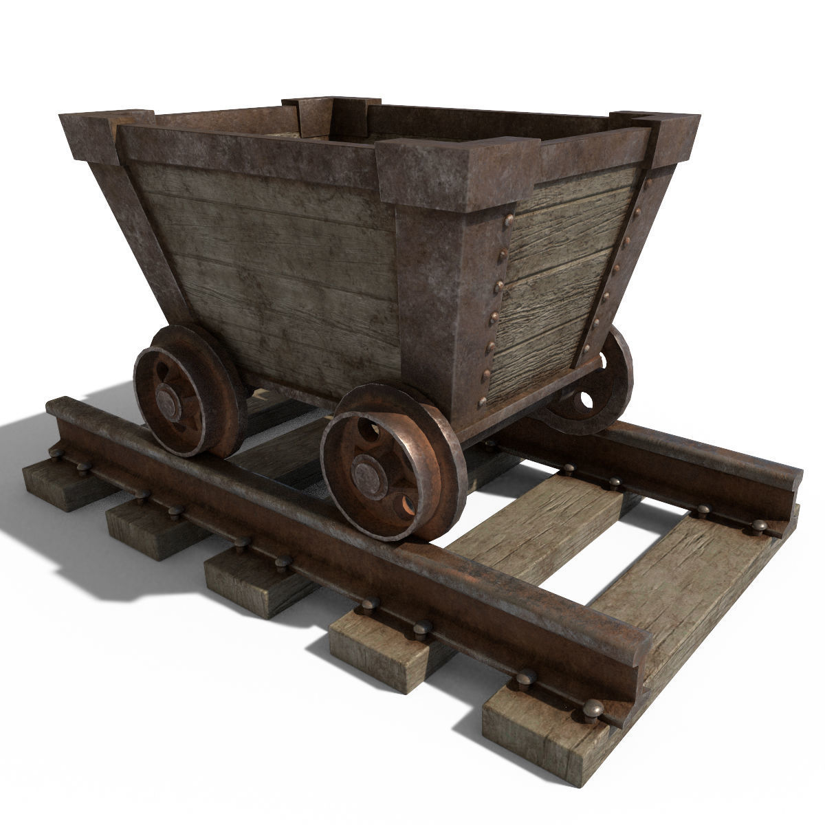 3D model Cartoon Mine Cart VR / AR / low-poly | CGTrader
