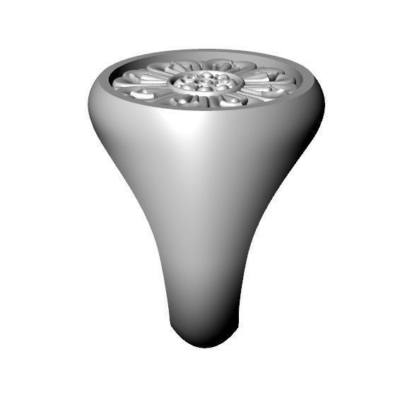 Traditional Accessory Lotus Flower Signet Ring Lotus Mandala 3D model ...