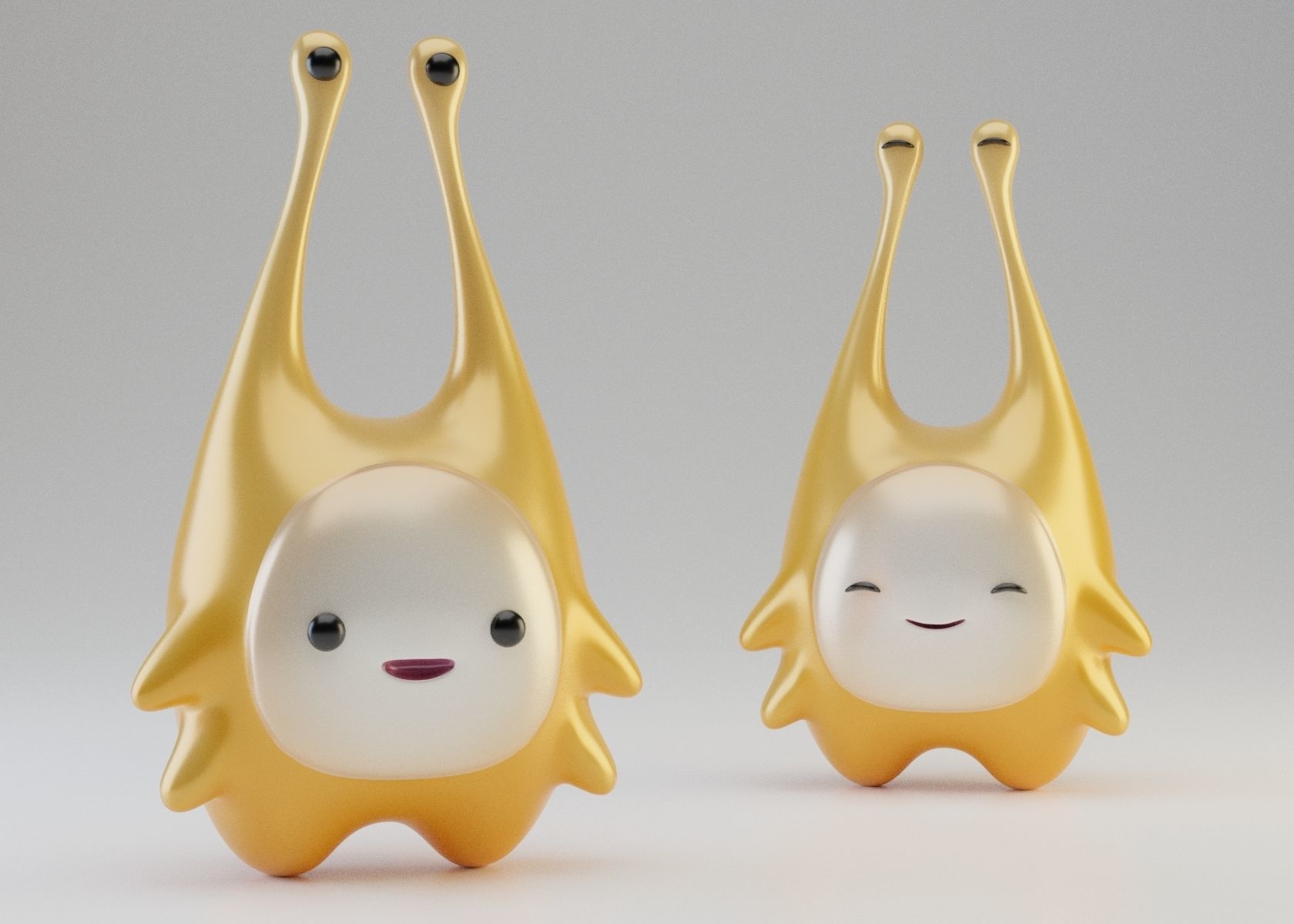 3D model Yellow mini cute creature VR / AR / low-poly | CGTrader