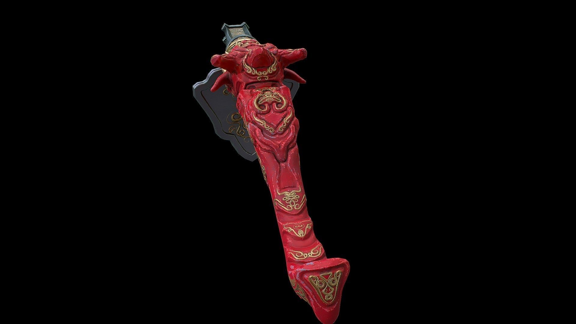 3D model Fantasy gun with dragon head VR / AR / low-poly | CGTrader