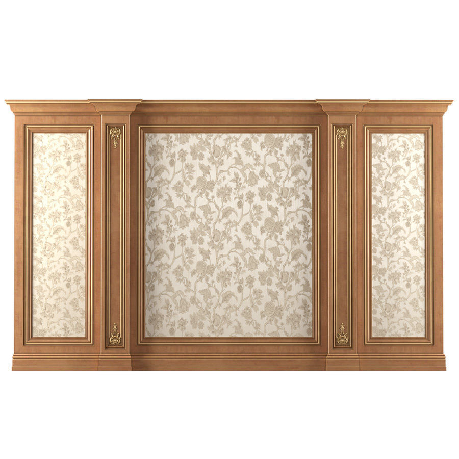 Wall wood boiserie paneling 3D model | CGTrader