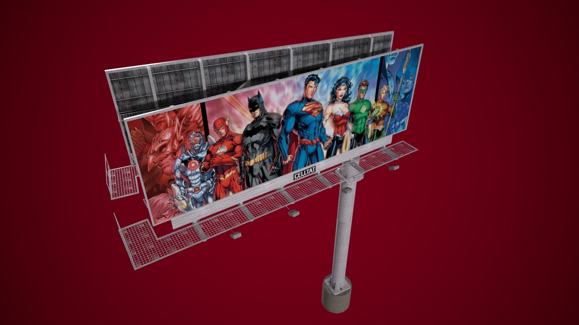 3D model Billboard 01 - Power Poles VR / AR / low-poly | CGTrader