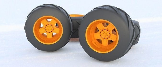 Monster wheel 1 3D model rigged | CGTrader