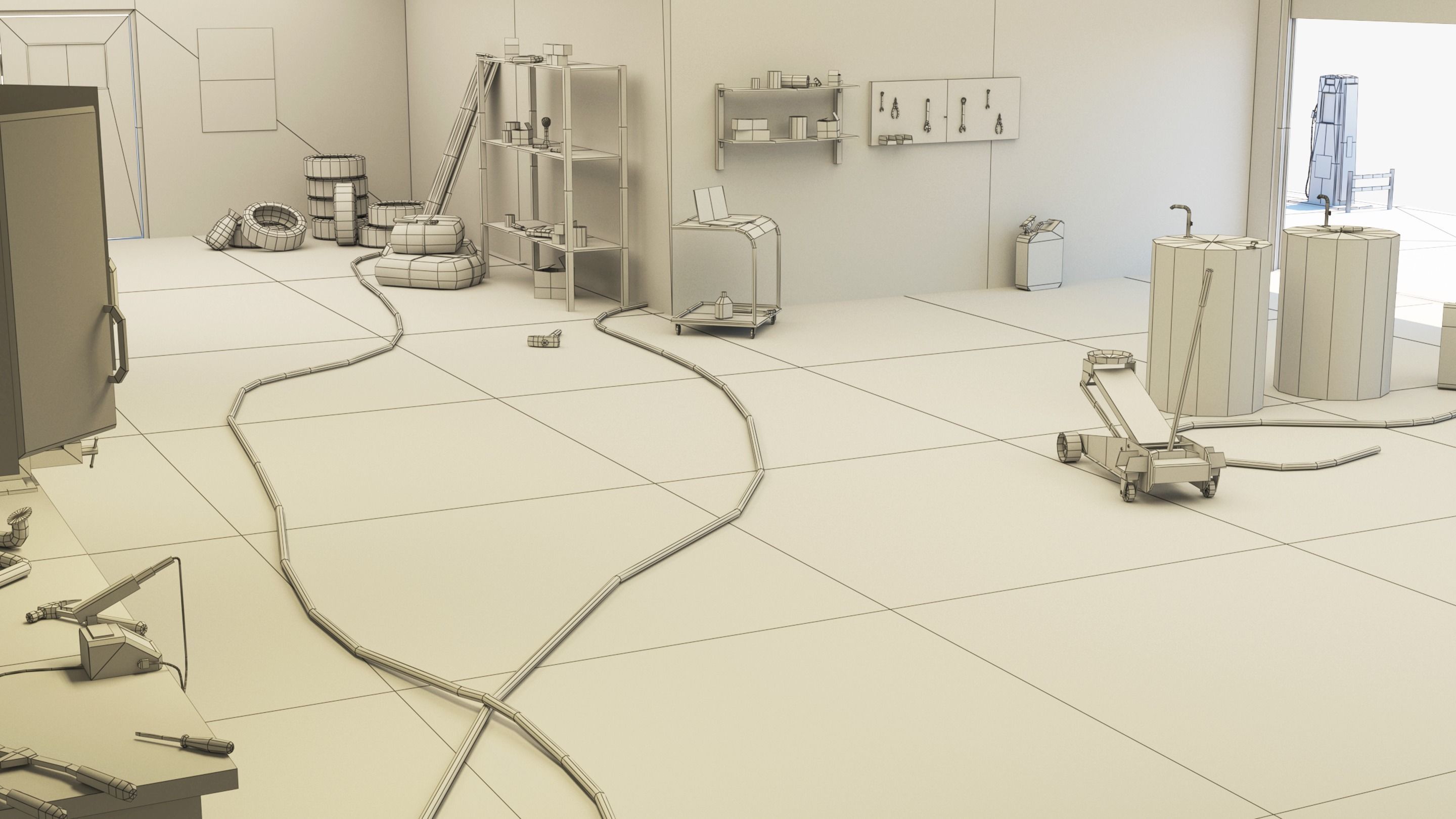 3D model Car Repair Workshop VR / AR / low-poly | CGTrader