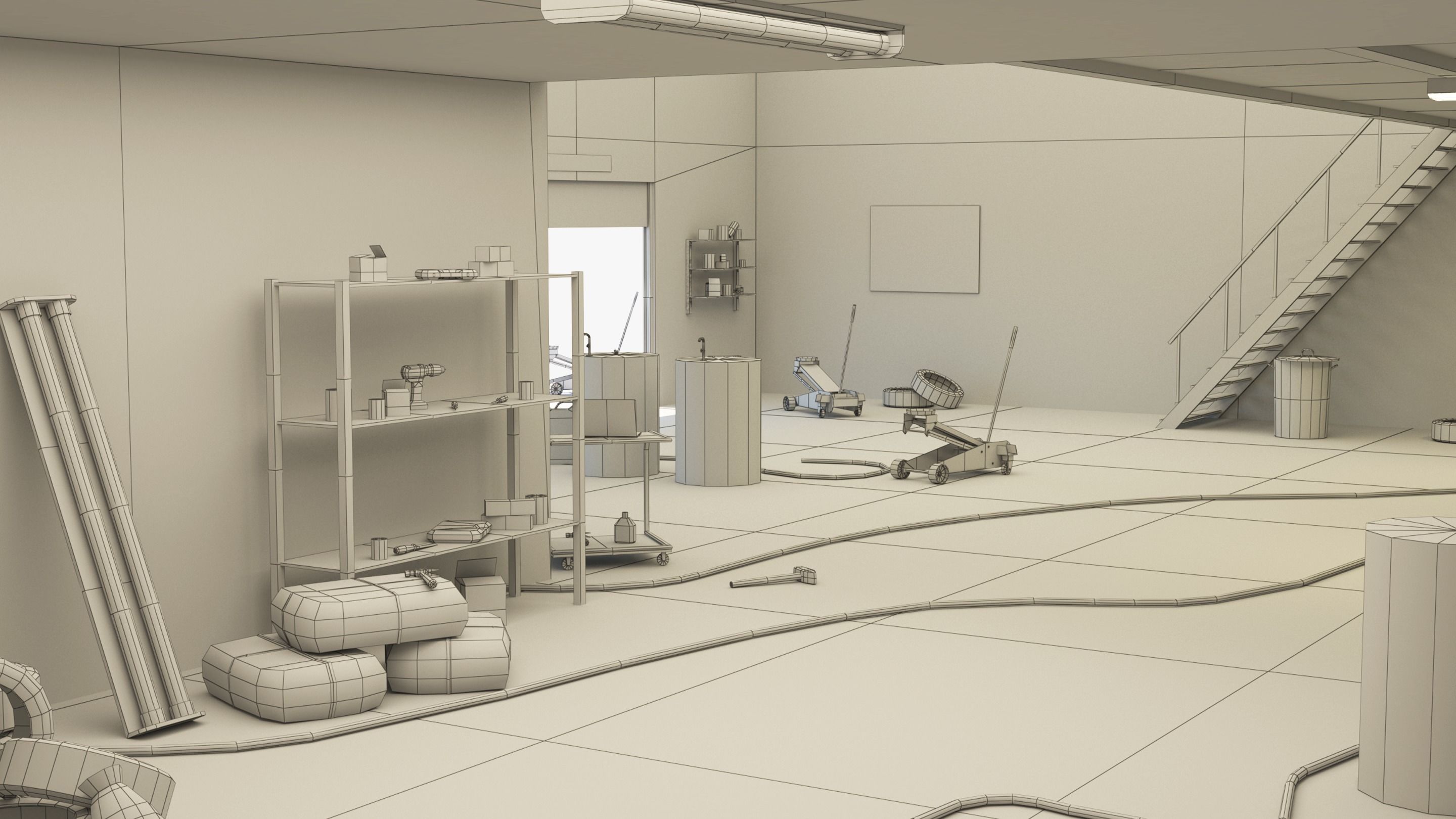 3D model Car Repair Workshop VR / AR / low-poly | CGTrader