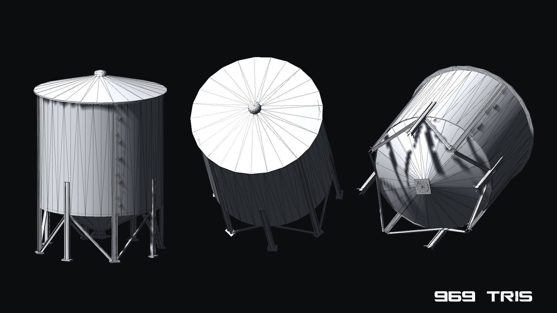 3D model Storage Tank Industrial cylinder Low-poly 3D model Type02 VR ...