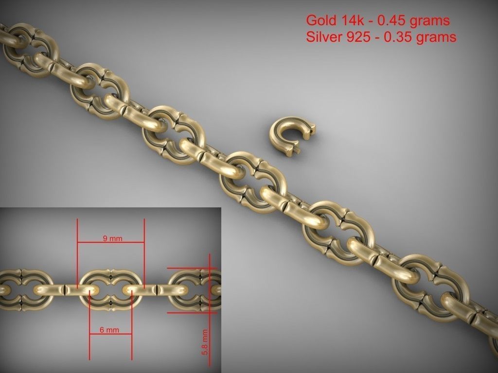Chain Link 207 3D model 3D printable | CGTrader