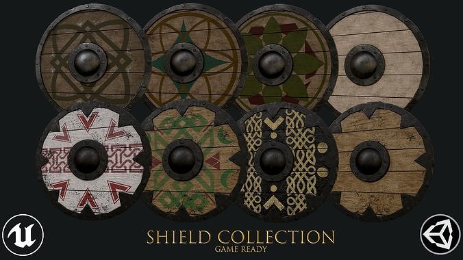 3D model Shield collection VR / AR / low-poly | CGTrader