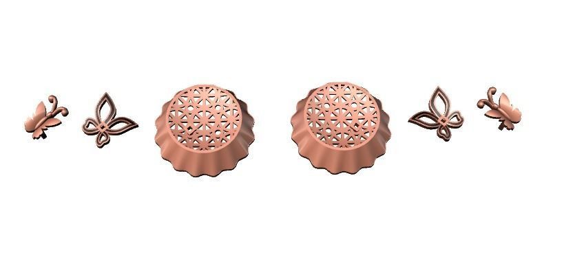 075 - Butterfly Jali Ear Ring for Girls - Ear Ring 3D model 3D ...