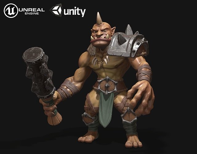 3D model Ogre Warrior - Game Ready VR / AR / low-poly rigged animated ...