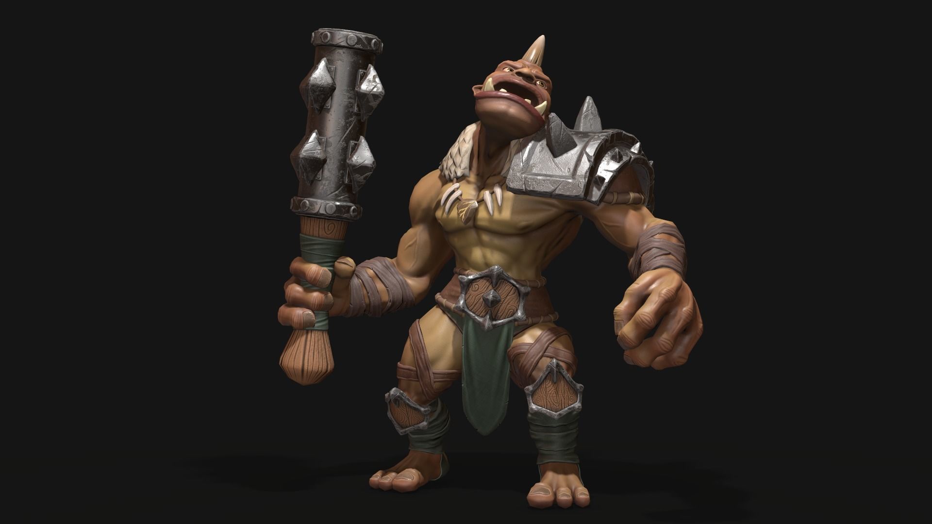 3D model Ogre Warrior - Game Ready VR / AR / low-poly rigged animated ...