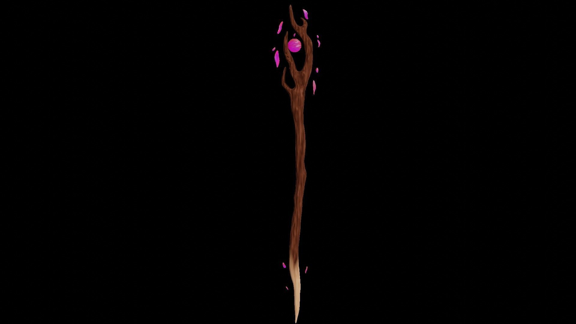 Magic Staff Animated free 3D model animated | CGTrader