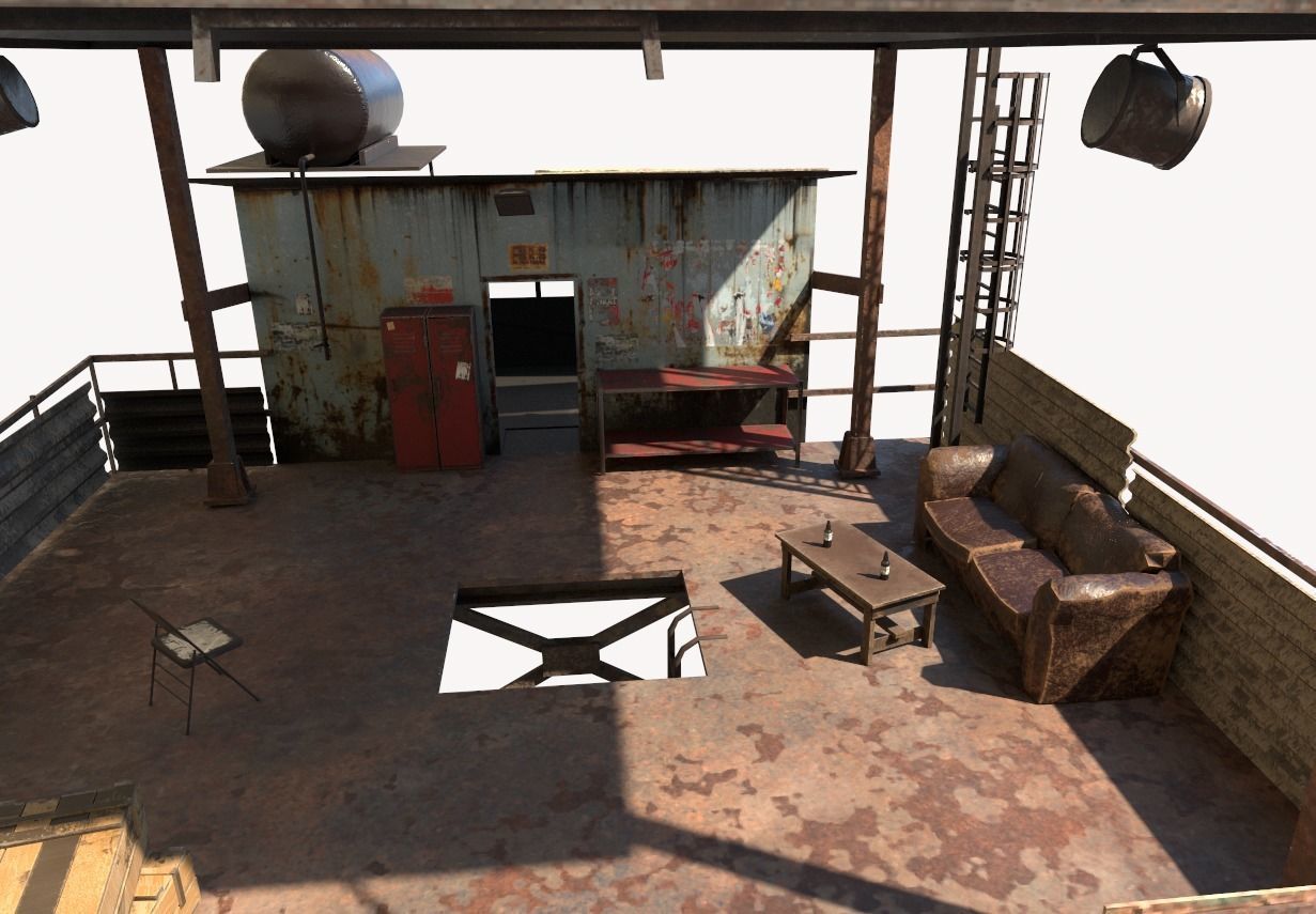 Post-Apocalyptic Watch Tower With Living Environment 3D model | CGTrader