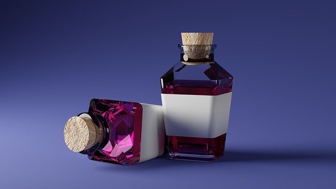 3D model Vintage bottle low poly VR / AR / low-poly | CGTrader