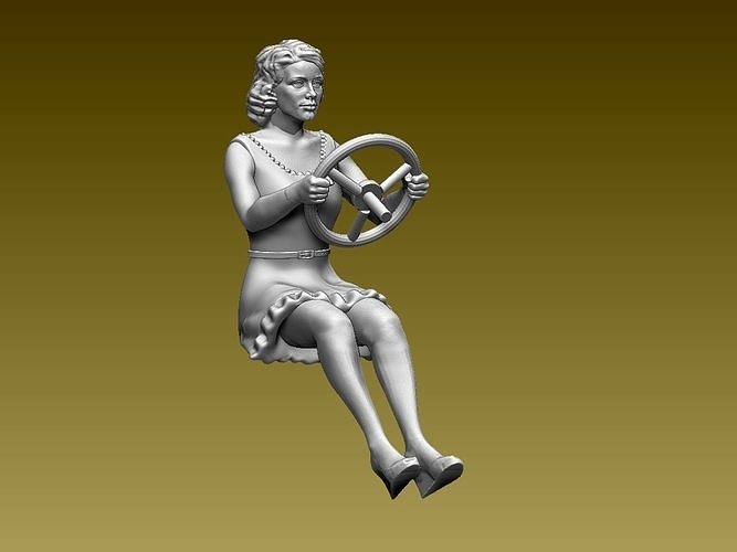 driver woman on steering wheel 3D model 3D printable | CGTrader
