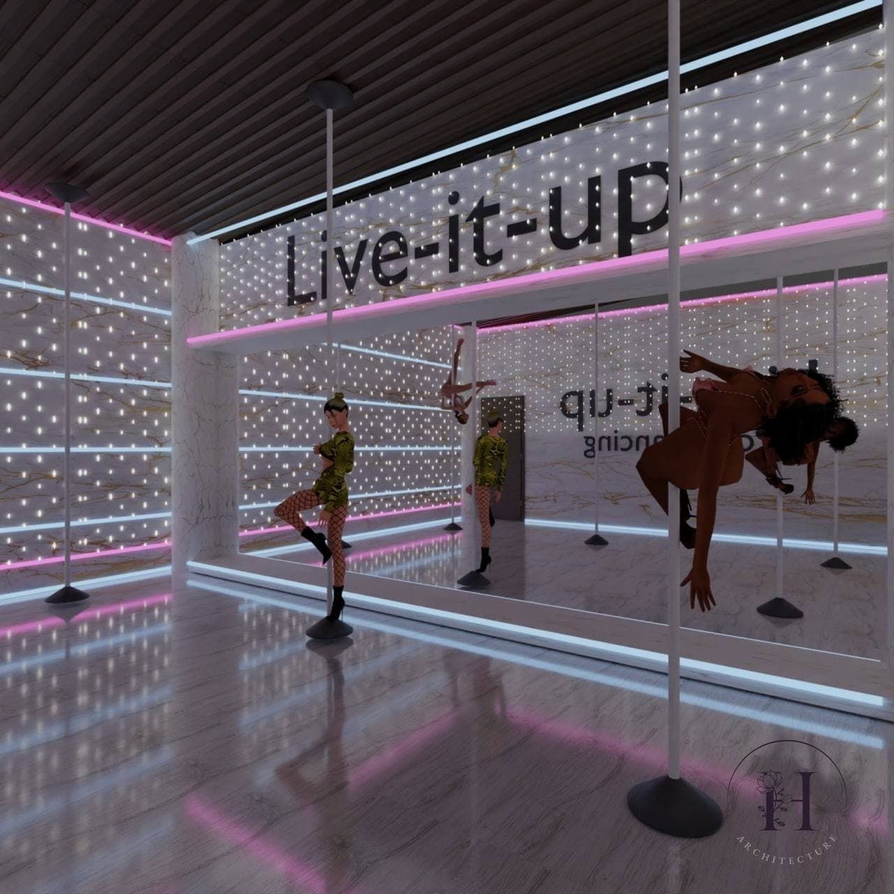 3D model Pole Dancing Blender Scene VR / AR / low-poly | CGTrader