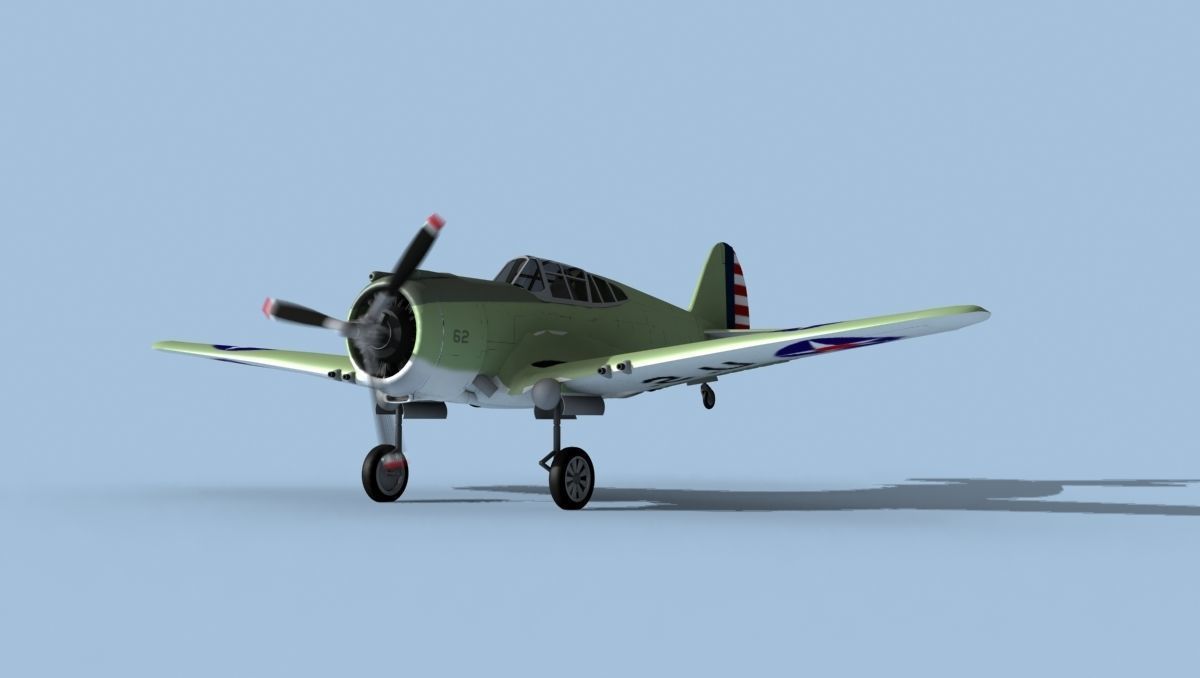 Curtiss P-36C Hawk V06 USAAF 3D model animated rigged | CGTrader
