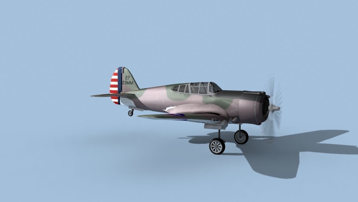 Curtiss P-36C Hawk V07 USAAF 3D model rigged | CGTrader
