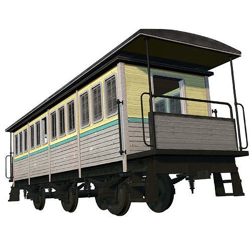 Old train passengers car 3D model | CGTrader