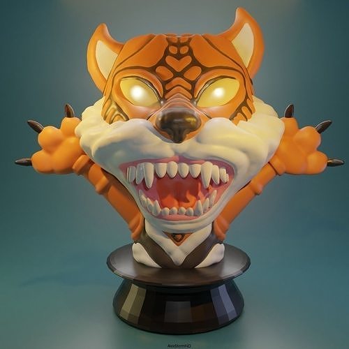 Tiger from top hat 3D model 3D printable | CGTrader