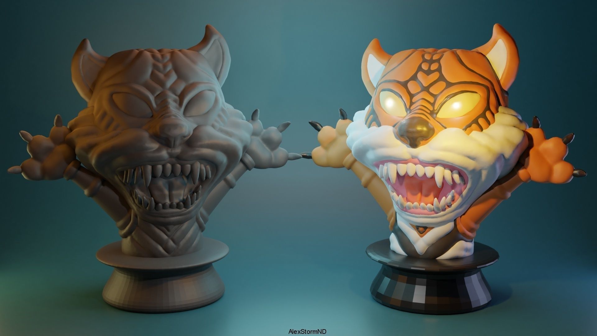 Tiger from top hat 3D model 3D printable | CGTrader