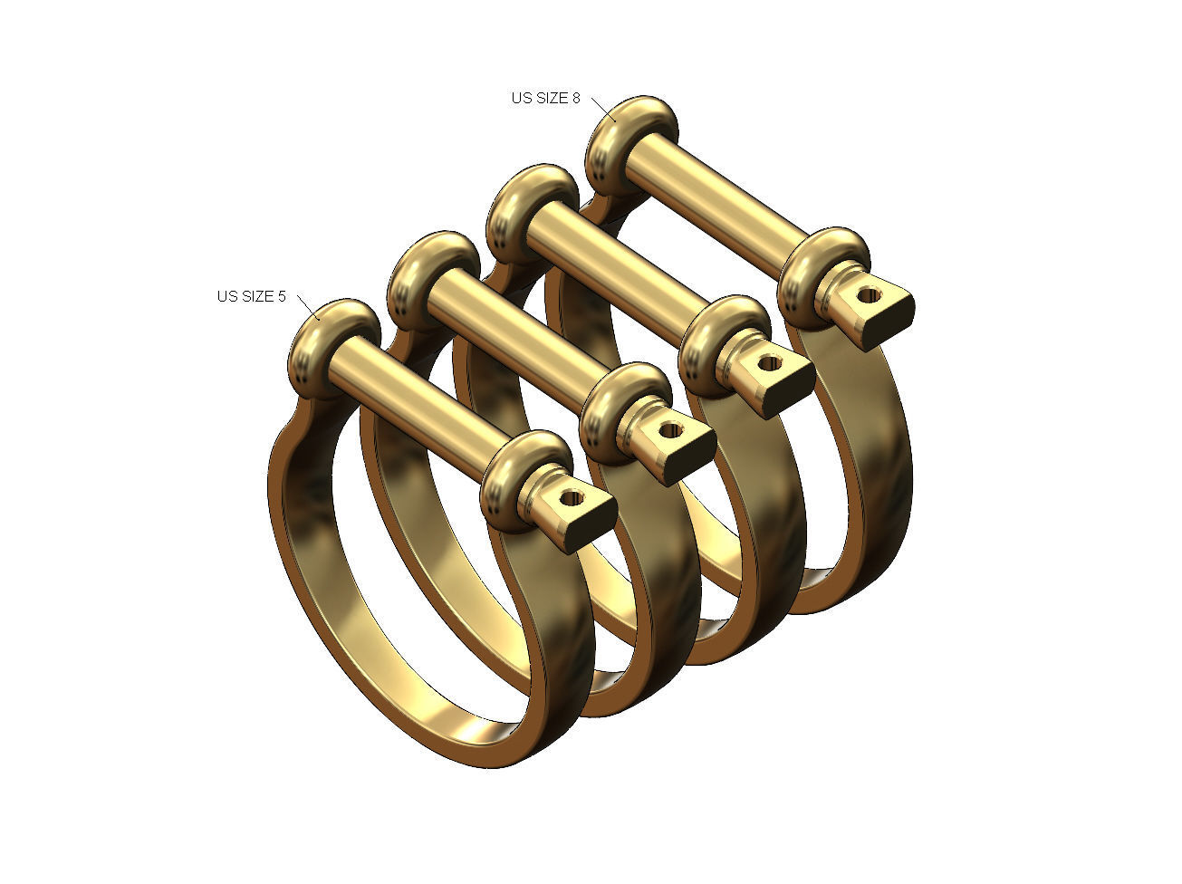 Sailing buckle shaped ring US size 5to8 3D model 3D printable | CGTrader