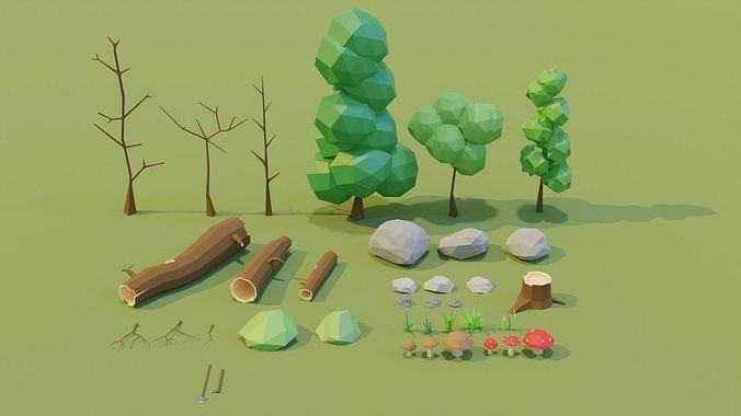 3D model Low Poly Nature Asset Pack VR / AR / low-poly | CGTrader