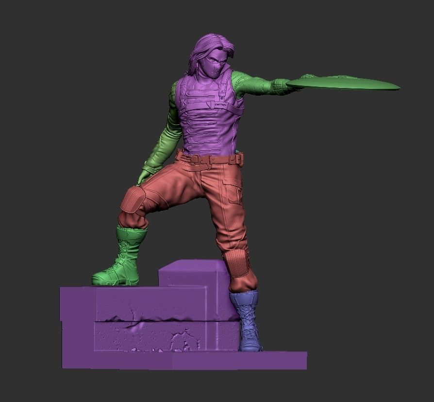 Winter Soldier Statue 3d Print Ready 3D model 3D printable | CGTrader