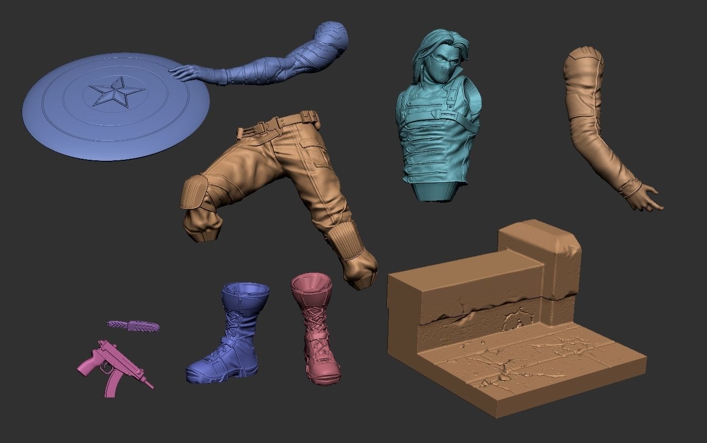 Winter Soldier Statue 3d Print Ready 3D model 3D printable | CGTrader