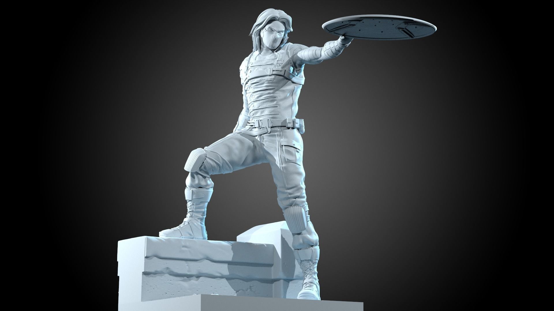 Winter Soldier Statue 3d Print Ready 3D model 3D printable | CGTrader