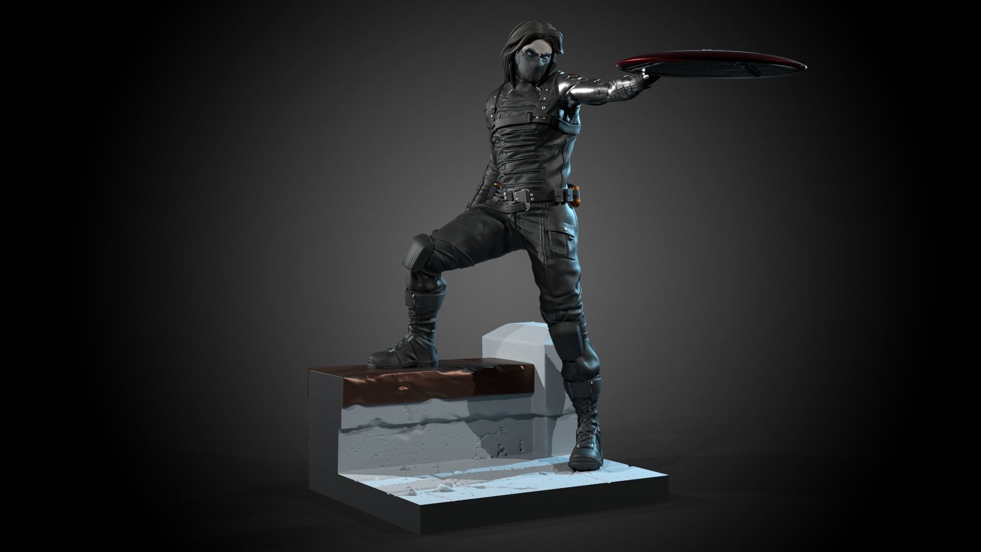 Winter Soldier Statue 3d Print Ready 3D model 3D printable | CGTrader