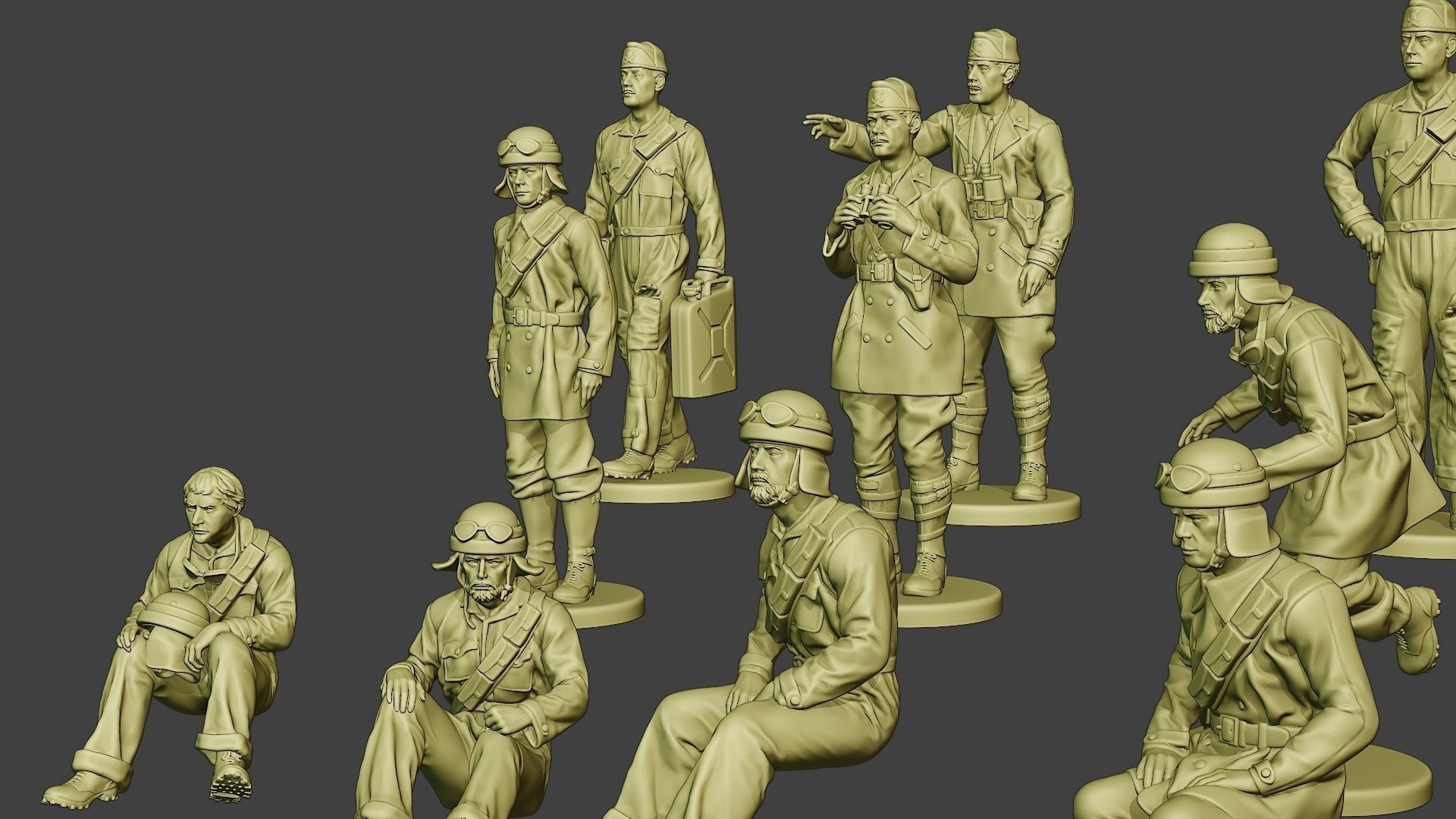 Italian Tank Crew ww2 ITCU1 Pack 1 3D Model Collection | CGTrader