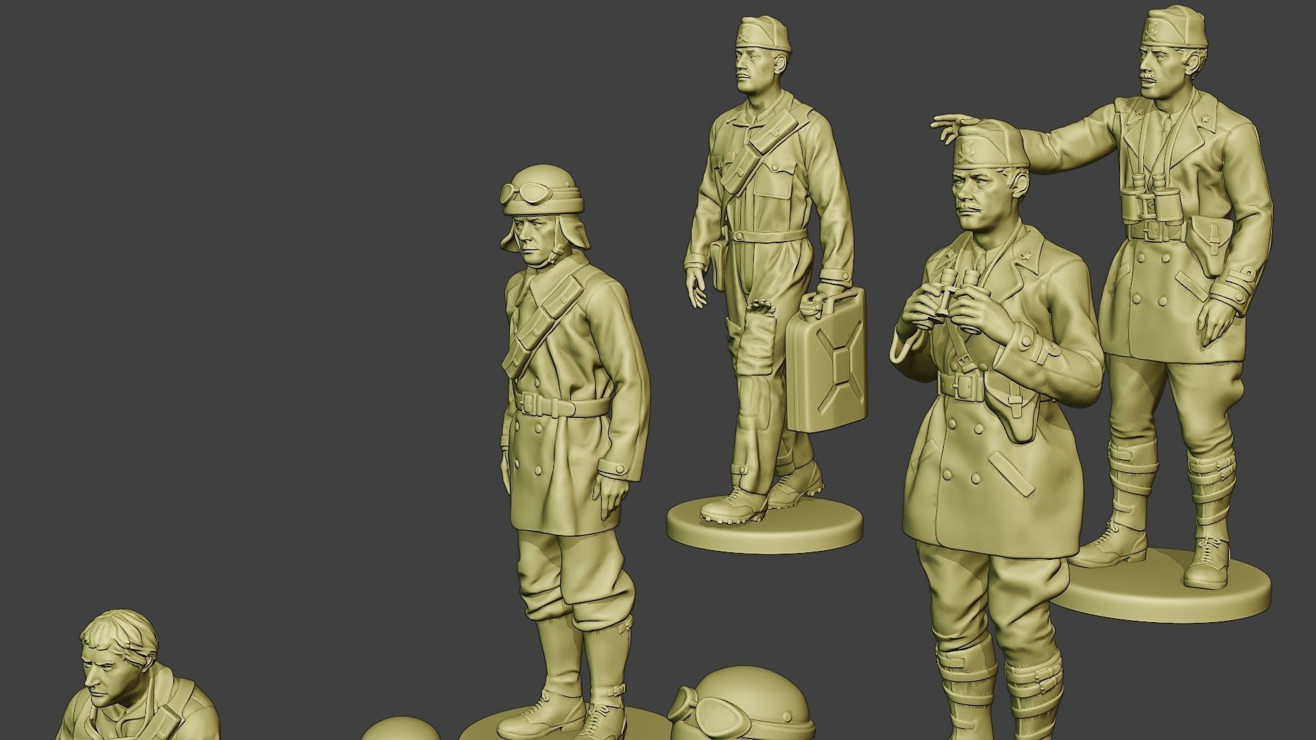 Italian Tank Crew ww2 ITCU1 Pack 1 3D Model Collection | CGTrader