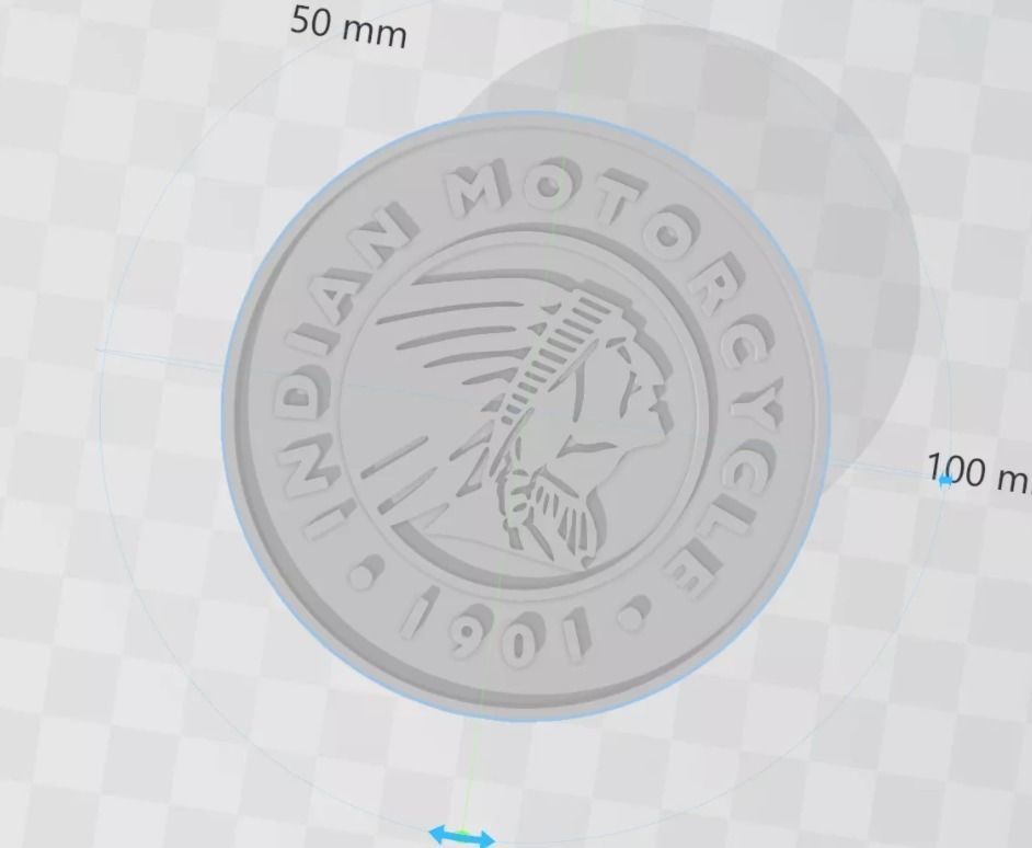 1901 INDIAN MOTORCYCLES EMBLEM MEDAL 3D model 3D printable | CGTrader