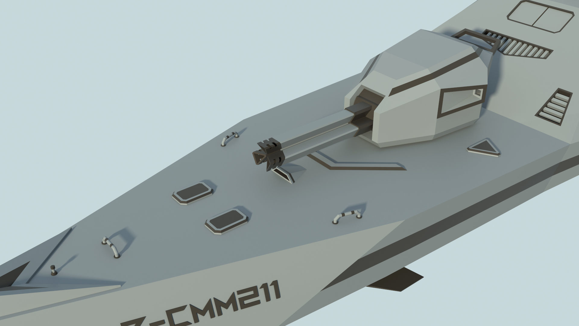 3D model Futuristic Military Stealth Ship VR / AR / low-poly | CGTrader