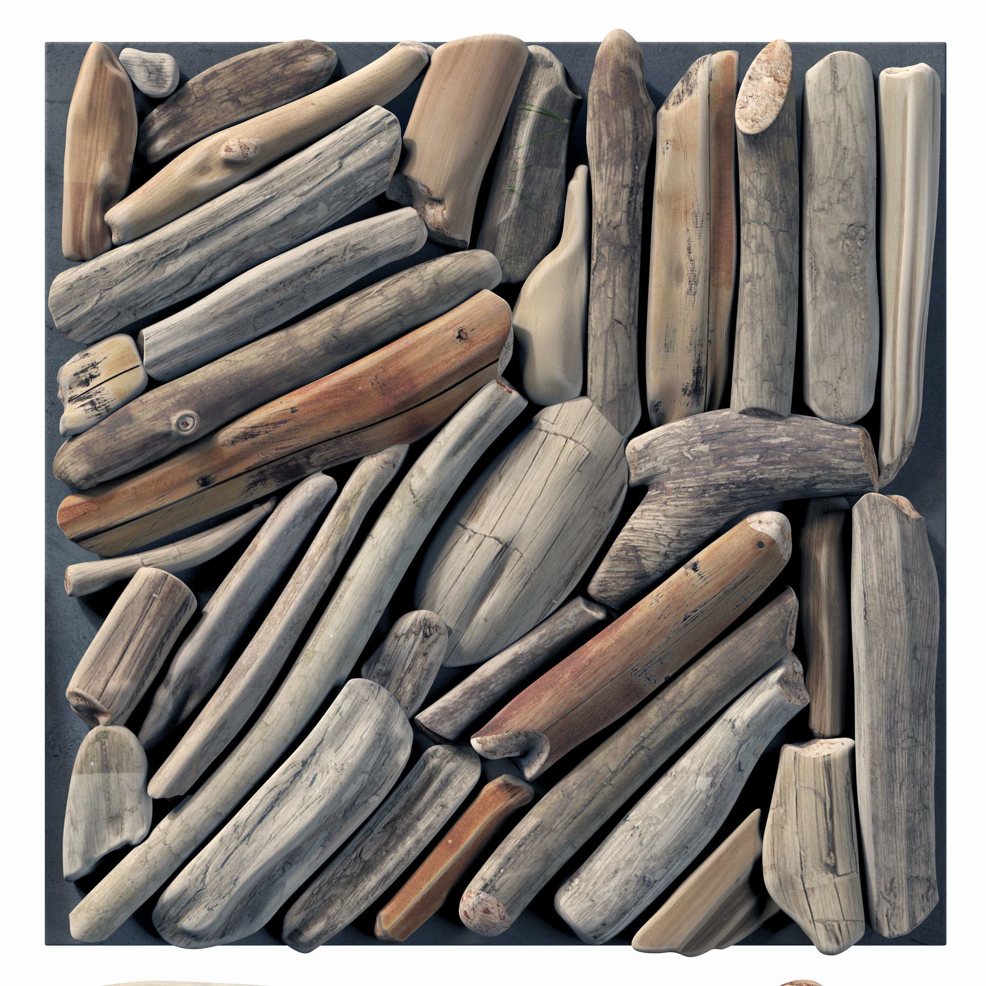 Rectangle panel branch splinter Big n5 3D model | CGTrader